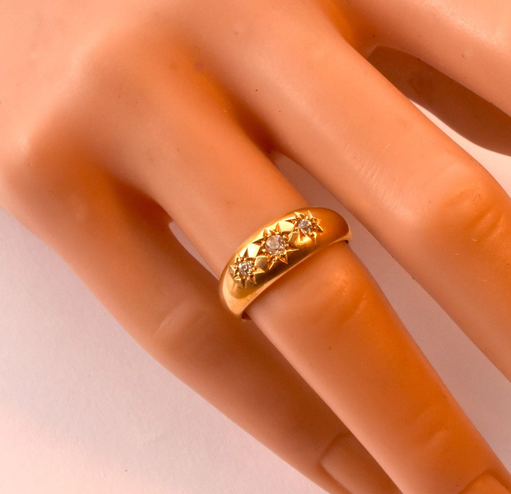 Antique 18 Karat Gypsy Ring with Diamonds at 1stDibs | antique gypsy ring