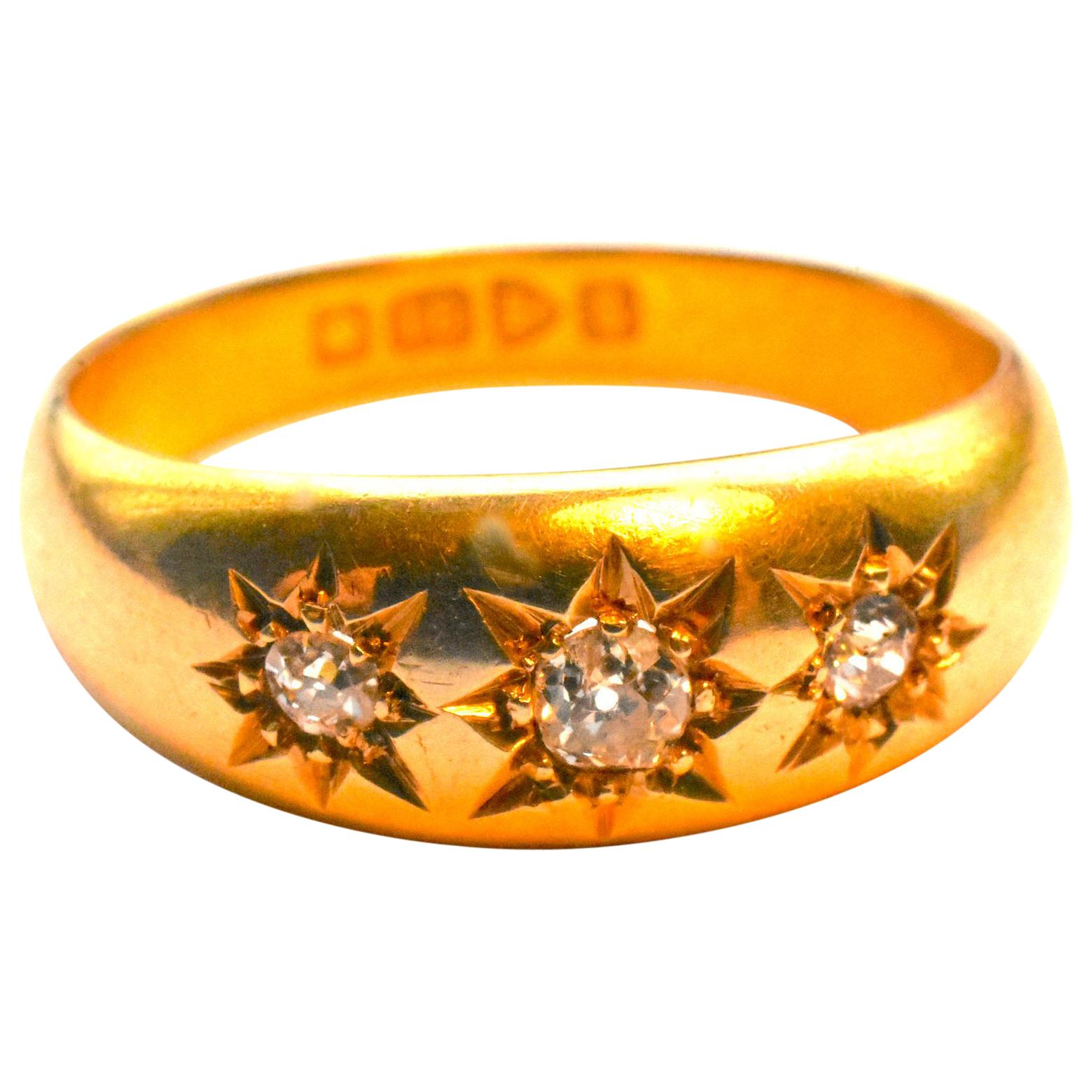 Antique 18 Karat Gypsy Ring with Diamonds at 1stDibs | antique gypsy ring