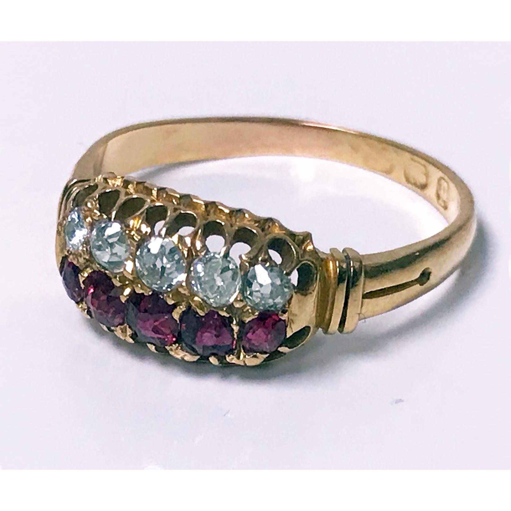 Antique 18 Karat Ruby Diamond Ring, Birmingham, 1899 For Sale at ...