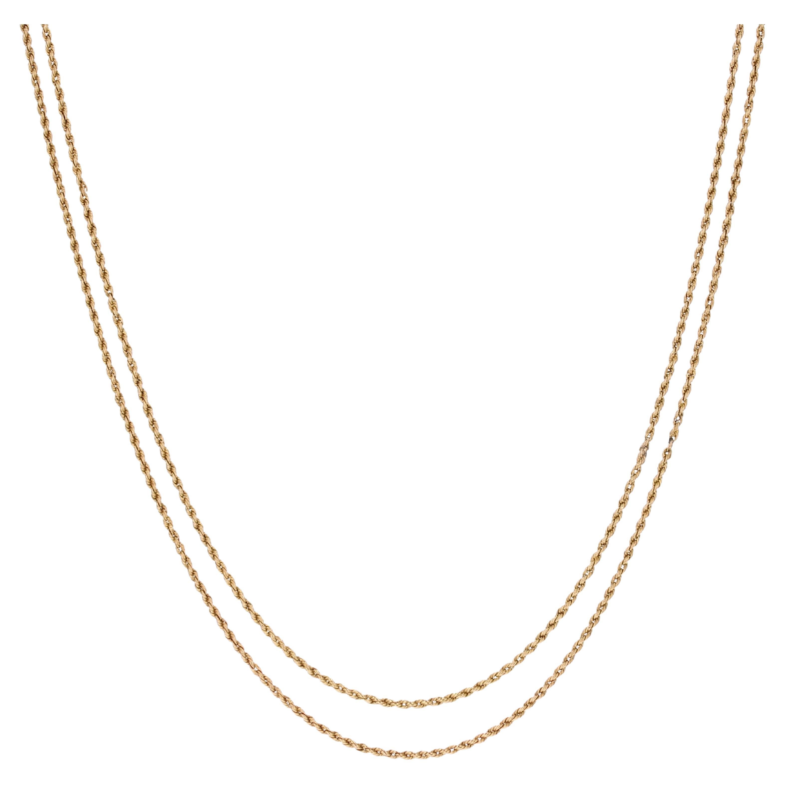 Antique Georgian 14 Karat Gold Long Muff Chain Necklace at 1stDibs ...