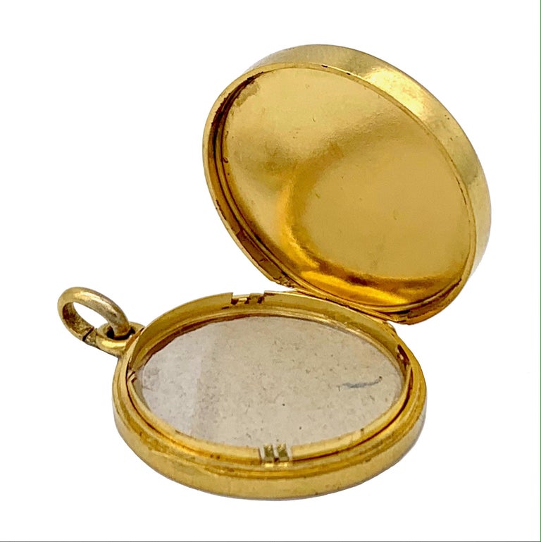 Antique 18 Kt Gold Locket Alpha Omega Christogram Bible Quote 2.Book of ...