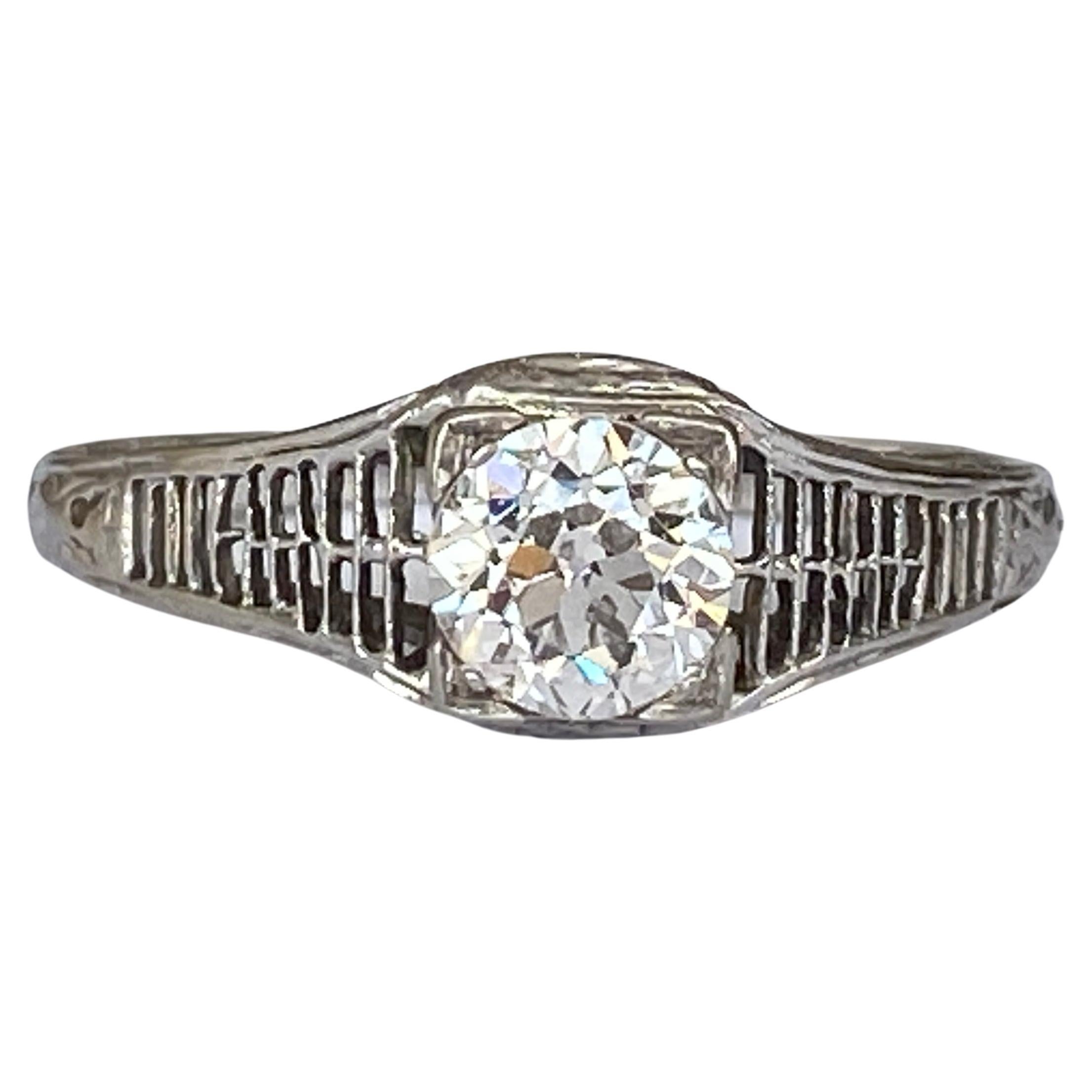 Antique 2.20 Carat Old Mine Round Natural Diamonds Ring 18 Karat For ...