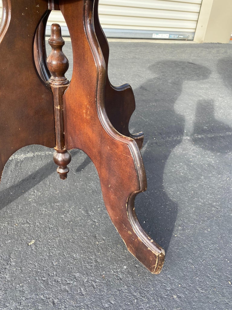 Antique 1800s Eastlake Victorian Walnut Oval Marble Top Parlor Center ...