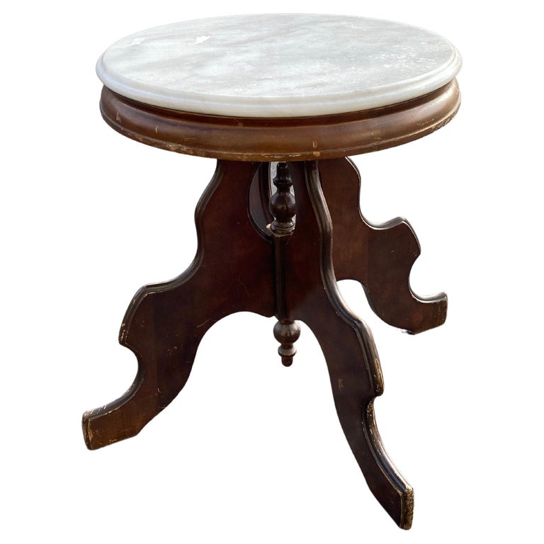 Antique 1800s Eastlake Victorian Walnut Oval Marble Top Parlor Center ...