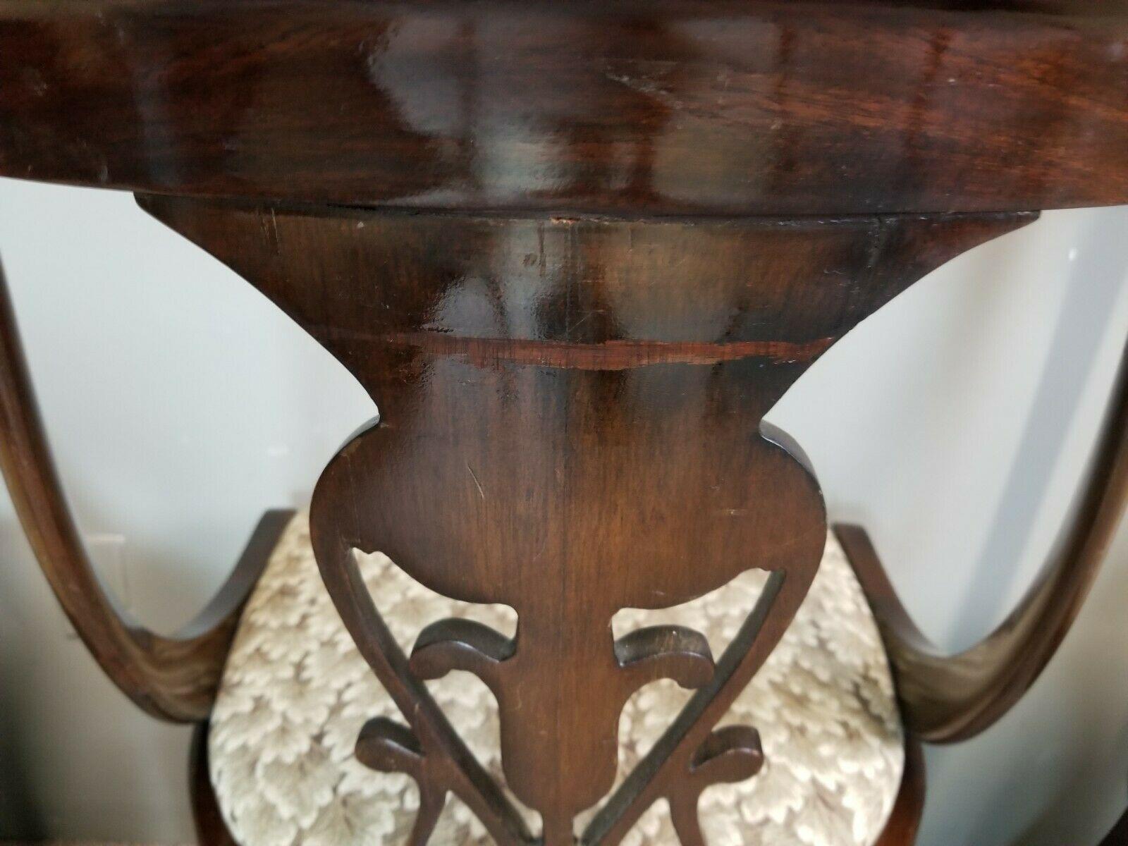 Antique 1800's Hollywood Regency Mahogany Scroll Arm Chairs at 1stDibs