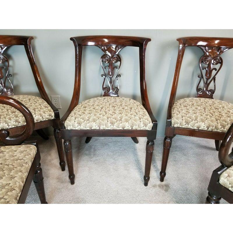 Antique 1800's Hollywood Regency Mahogany Scroll Arm Chairs at 1stDibs