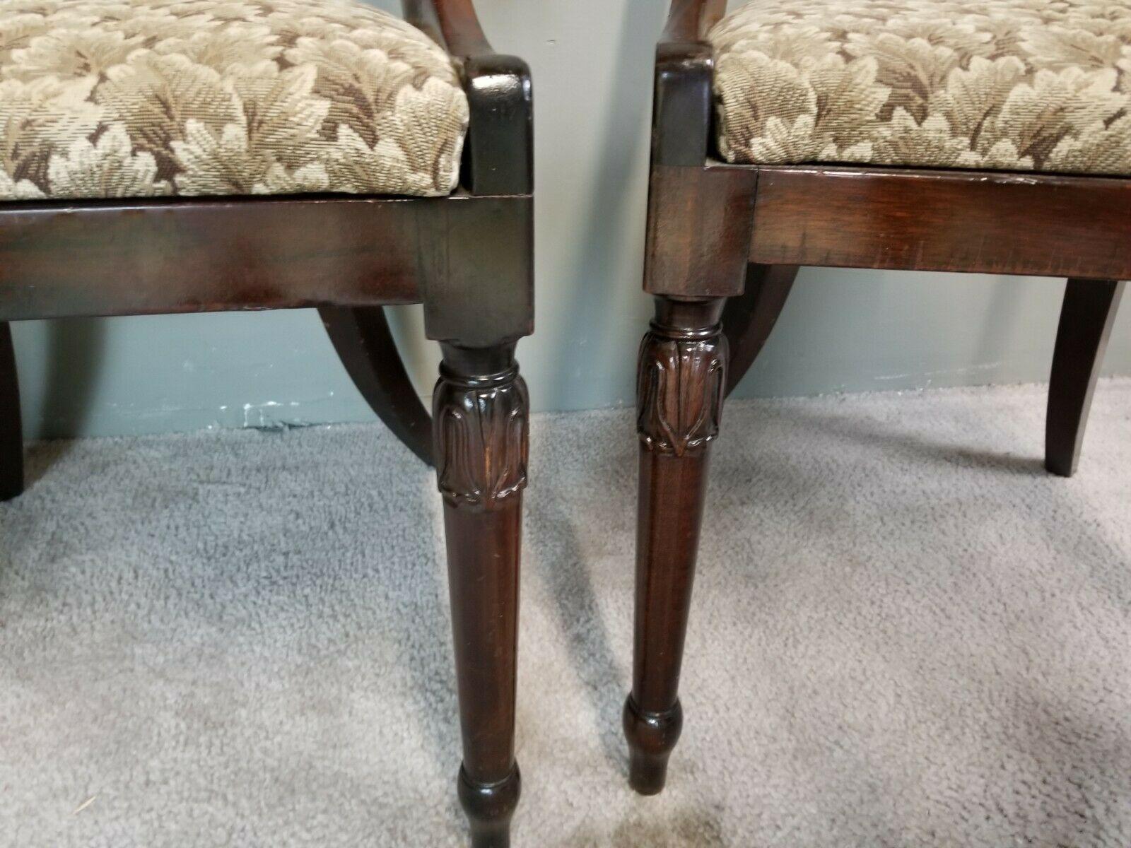 Antique 1800's Hollywood Regency Mahogany Scroll Arm Chairs at 1stDibs