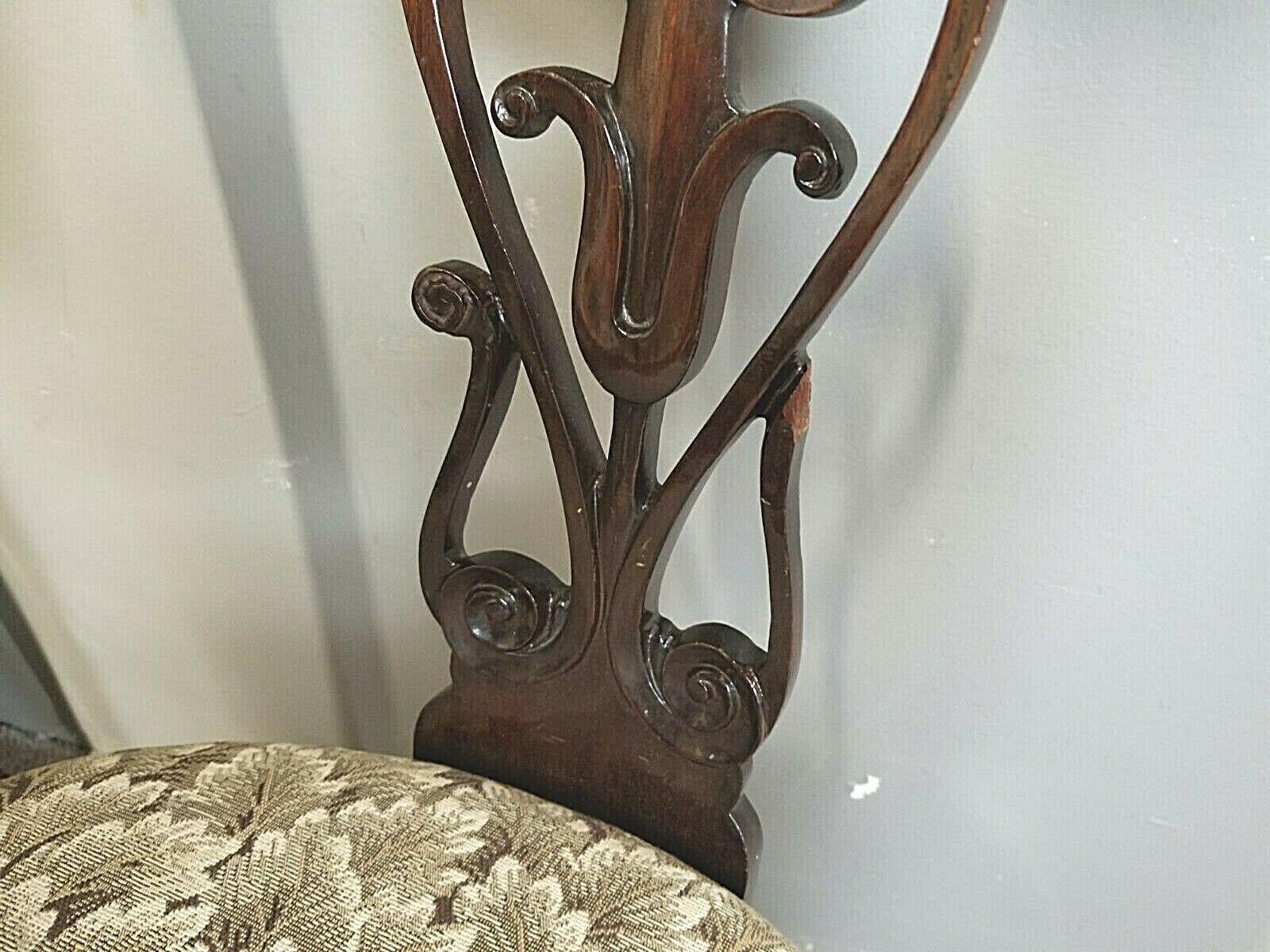 Antique 1800's Hollywood Regency Mahogany Scroll Arm Chairs at 1stDibs