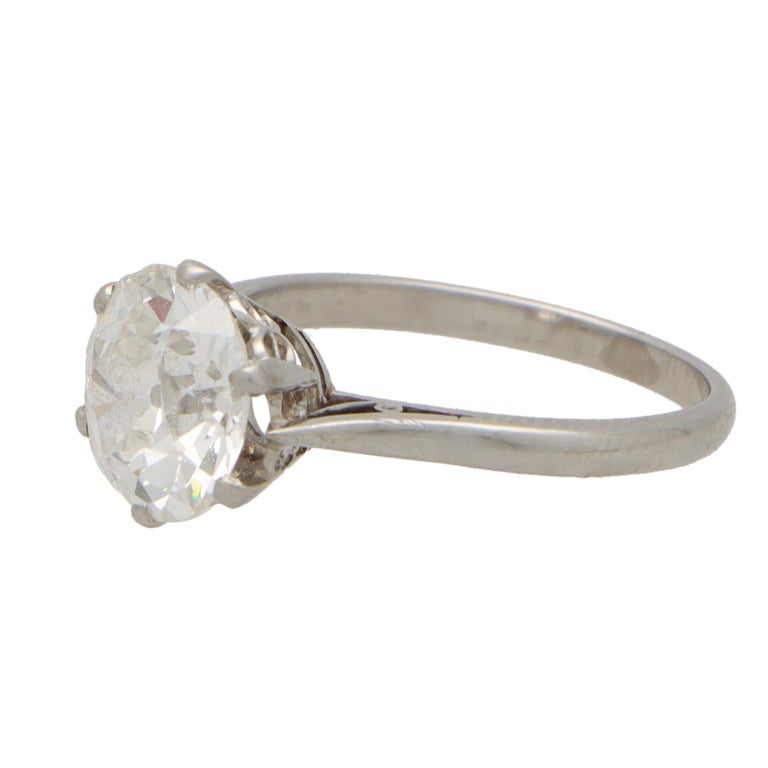 Antique 1.81 Carat Old Mine Cut Diamond Single Solitaire Ring in ...