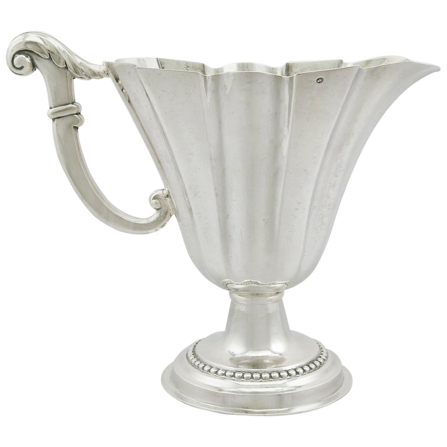 Vintage Continental Sterling Silver Water Jug For Sale at 1stDibs
