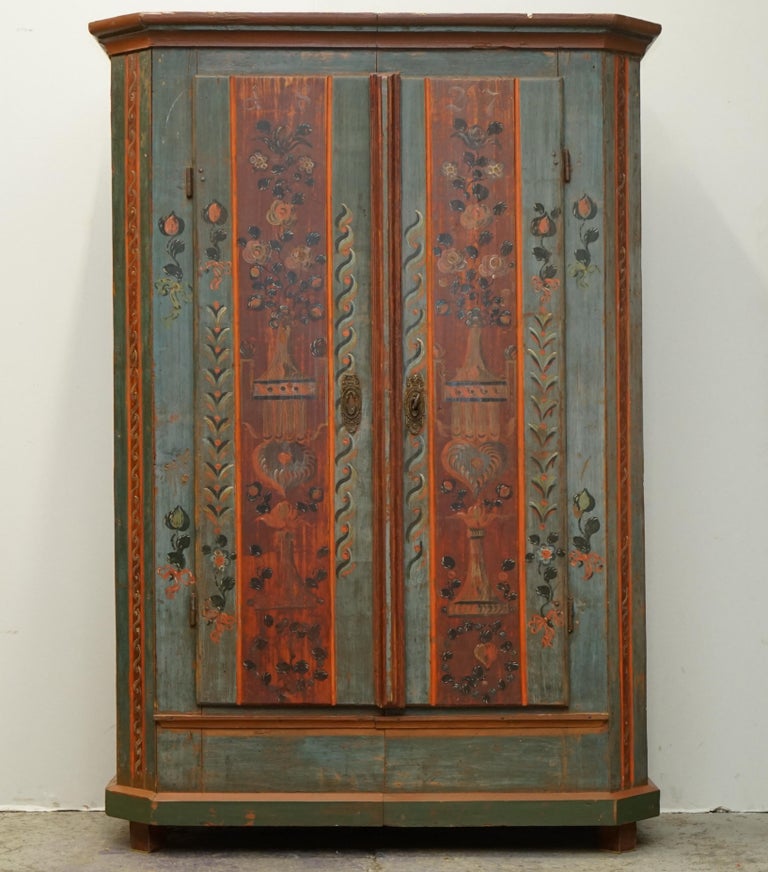 Antique 1827 Dated Love Heart Hand Painted German Marriage Wardrobe ...