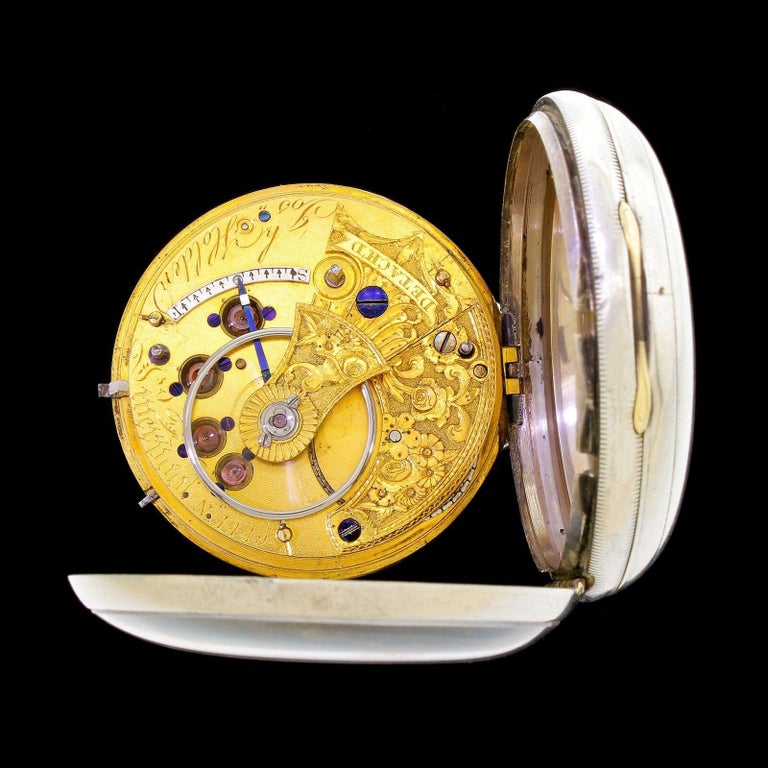 Antique 1832 Joseph Holden Liverpool Ornate Silver Dial Fusee Pocket ...