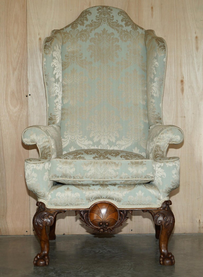 Antique 1840 Museum Quality Claw and Ball Carved Feet Wingback Very ...