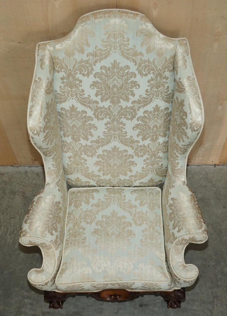 Antique 1840 Museum Quality Claw and Ball Carved Feet Wingback Very ...