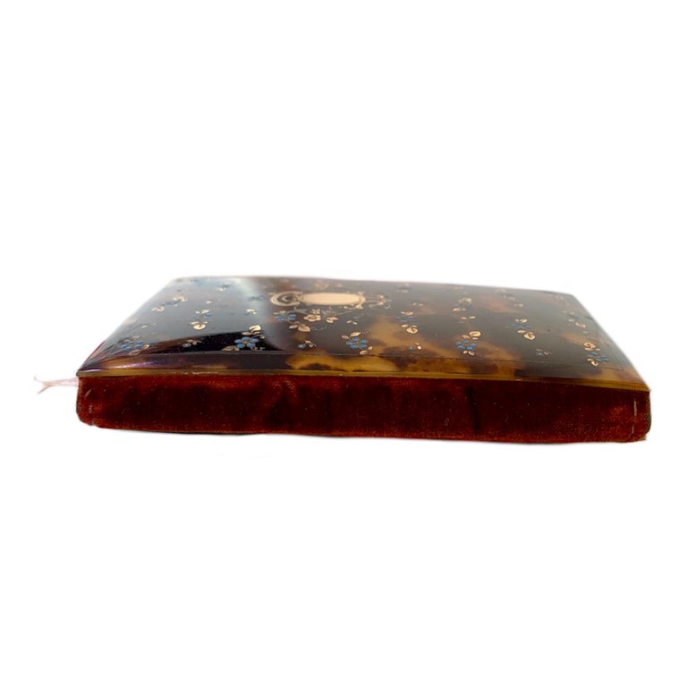 Antique 1863 Genuine Tortoise Shell Coin Purse and Notebook Ensemble ...