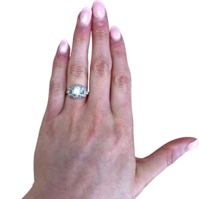 Antique 1.87 Old Euro-Cut Diamond Ring, Platinum, circa 1910 For Sale ...