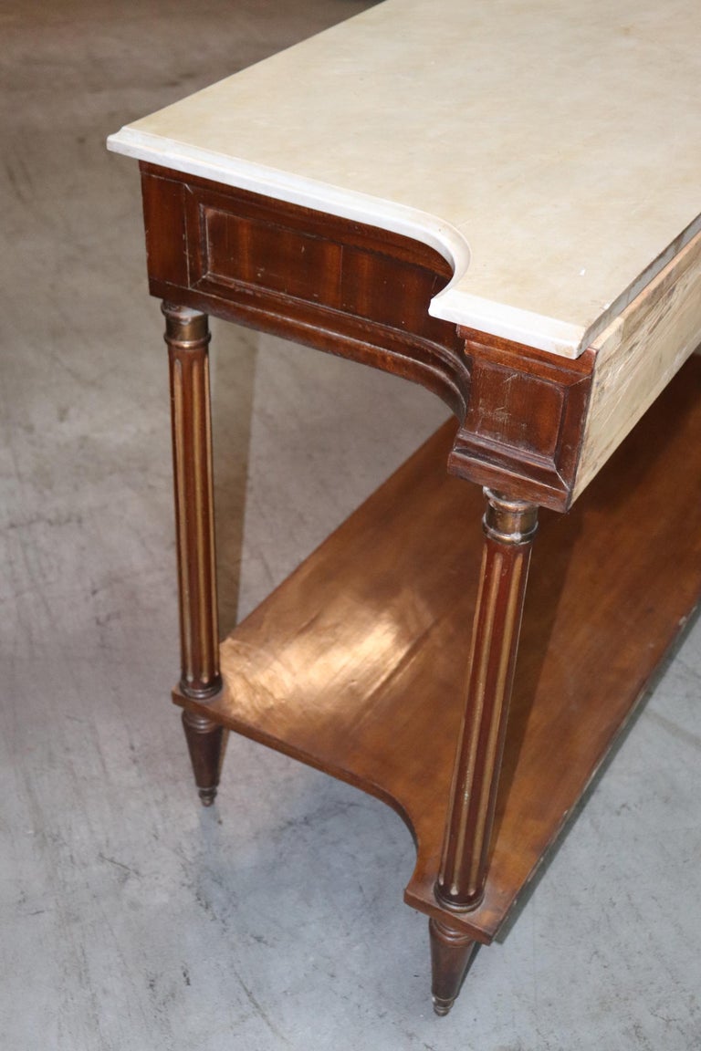 Antique 1870s era French Directoire Louis XVI Marble Top Console Table ...