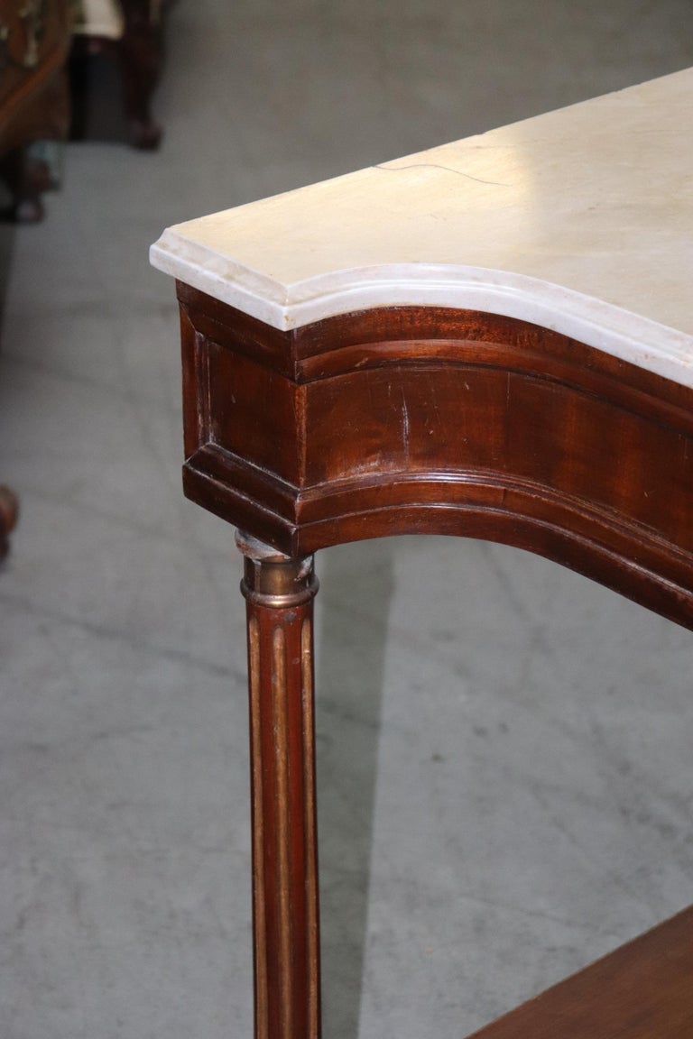 Antique 1870s era French Directoire Louis XVI Marble Top Console Table ...