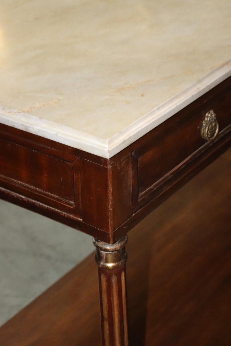 Antique 1870s era French Directoire Louis XVI Marble Top Console Table ...