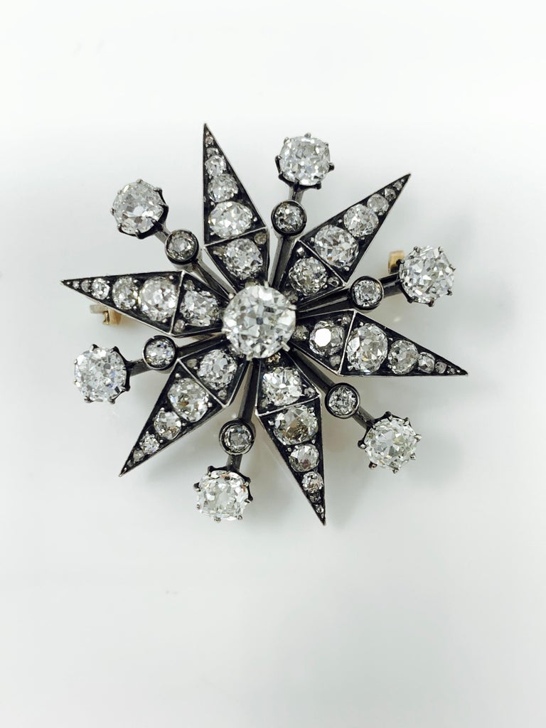 Antique 1880-1910 White Old Cut Diamond Broach For Sale at 1stDibs ...