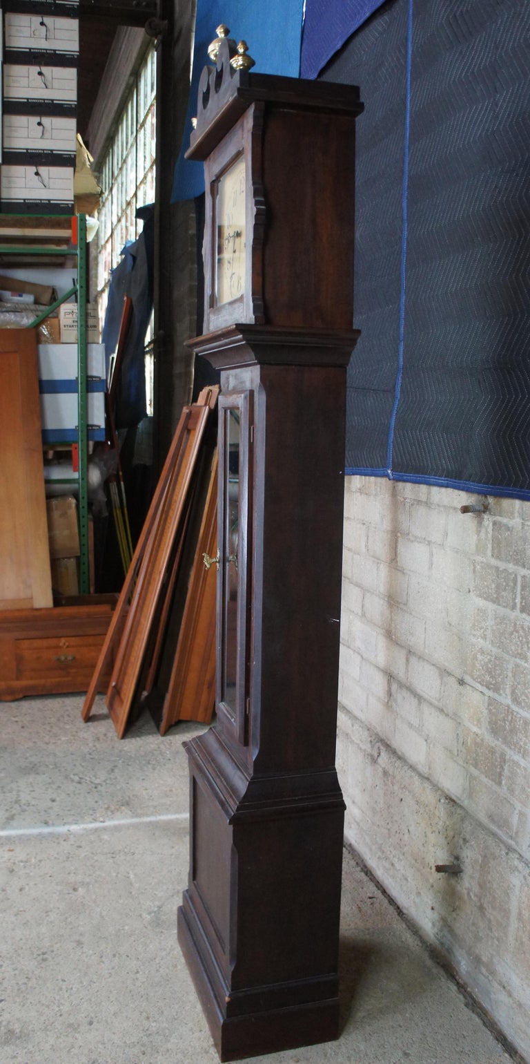 Antique 1890s Mahogany Ithaca Clock Co Tall Case Grandfather Clock ...