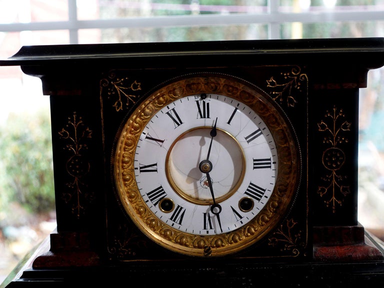 Antique 1890s Seth Thomas Adamantine Mantle Clock For Sale at 1stDibs