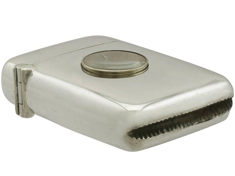 Antique 1890s Victorian Sterling Silver Compass Vesta Case at 1stDibs