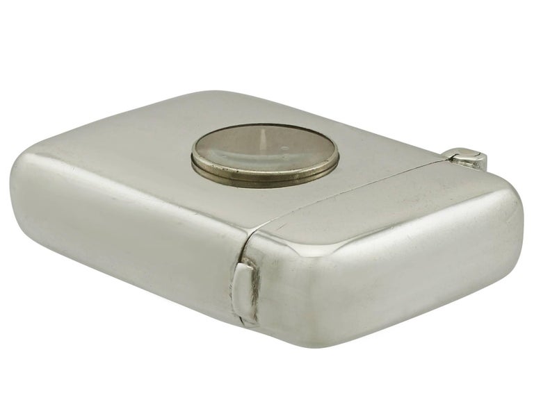 Antique 1890s Victorian Sterling Silver Compass Vesta Case at 1stDibs