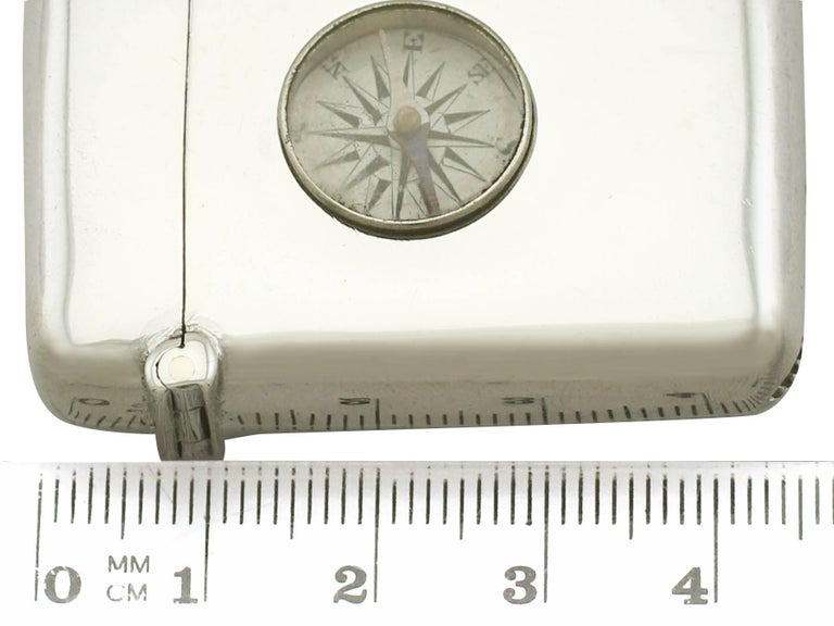 Antique 1890s Victorian Sterling Silver Compass Vesta Case at 1stDibs