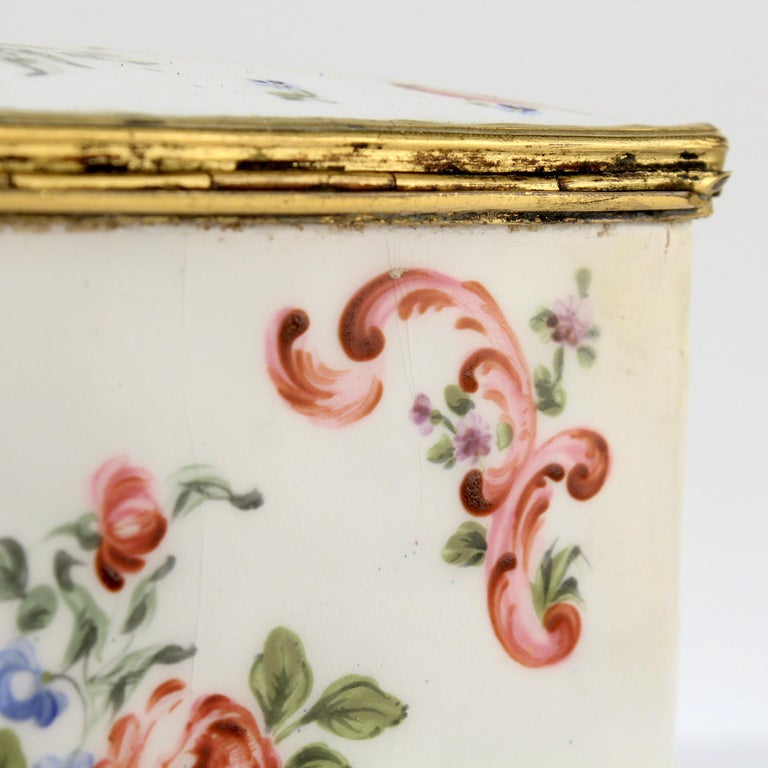 Antique 18c/19c English or French Enamel Bronze Mounted Tea Caddy Box ...