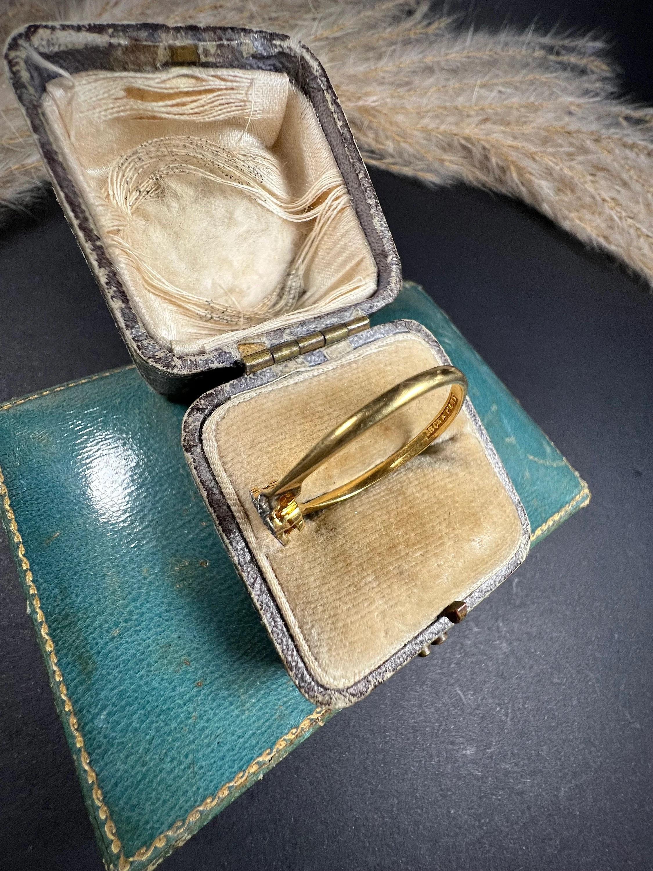 Antique 18ct Gold and Platinum Edwardian Diamond Illusion Ring For Sale ...