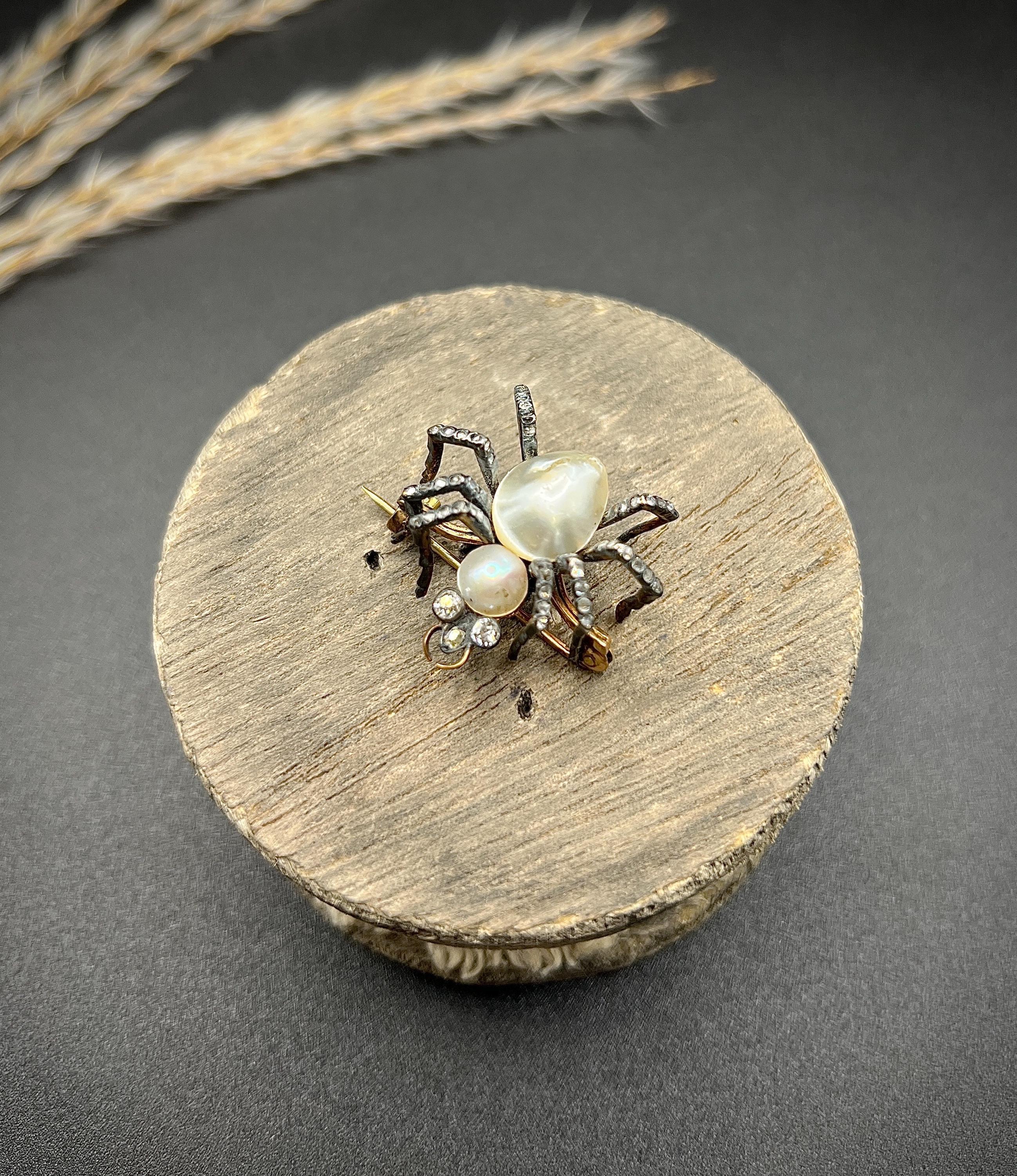 Antique 18ct Gold and Silver, Victorian Natural Pearl and Diamond ...