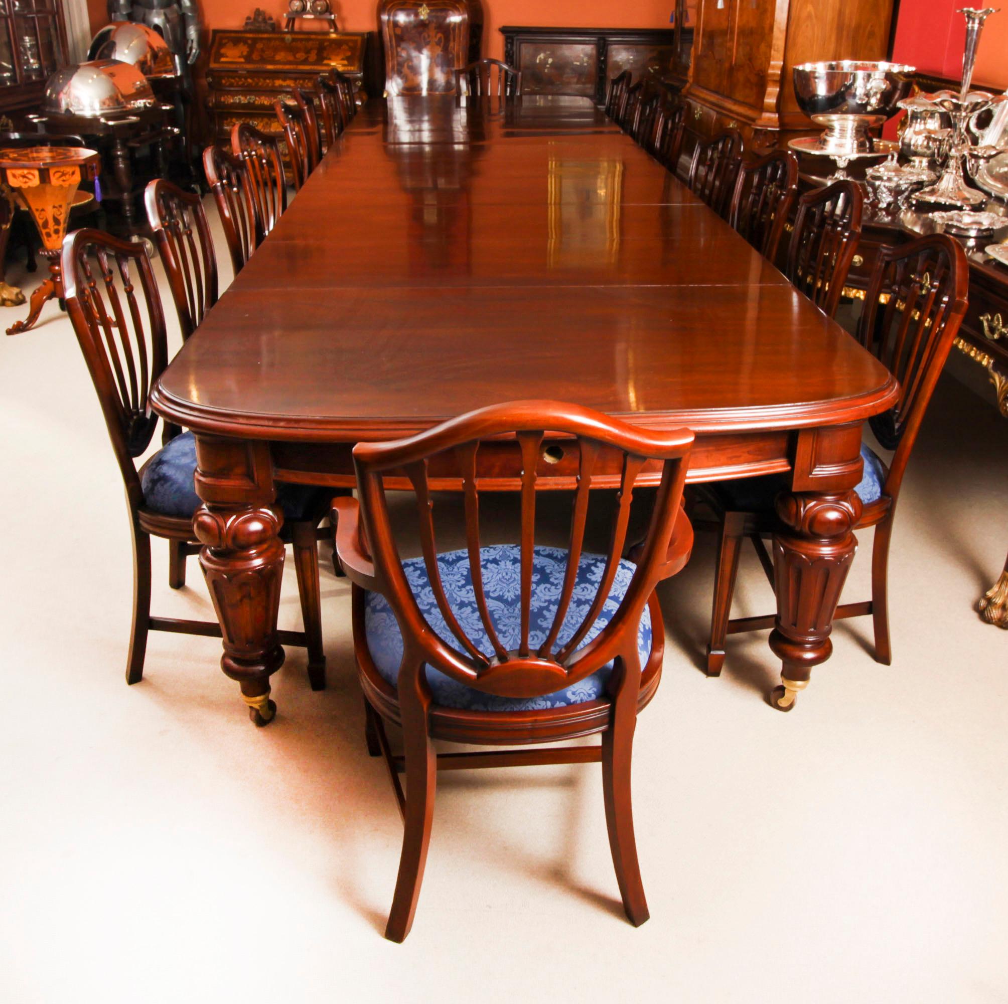 Antique 18ft William IV Dining Table 19th C and 18 Hepplewhite Dining ...