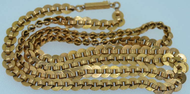 Antique 18K French Chain Necklace For Sale at 1stDibs