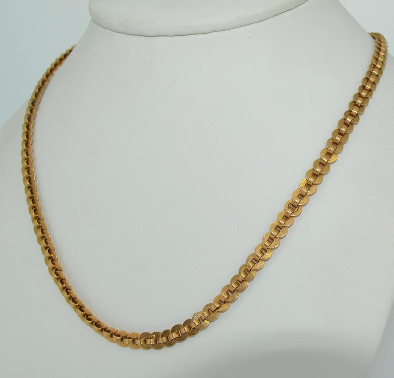 Antique 18K French Chain Necklace For Sale at 1stDibs