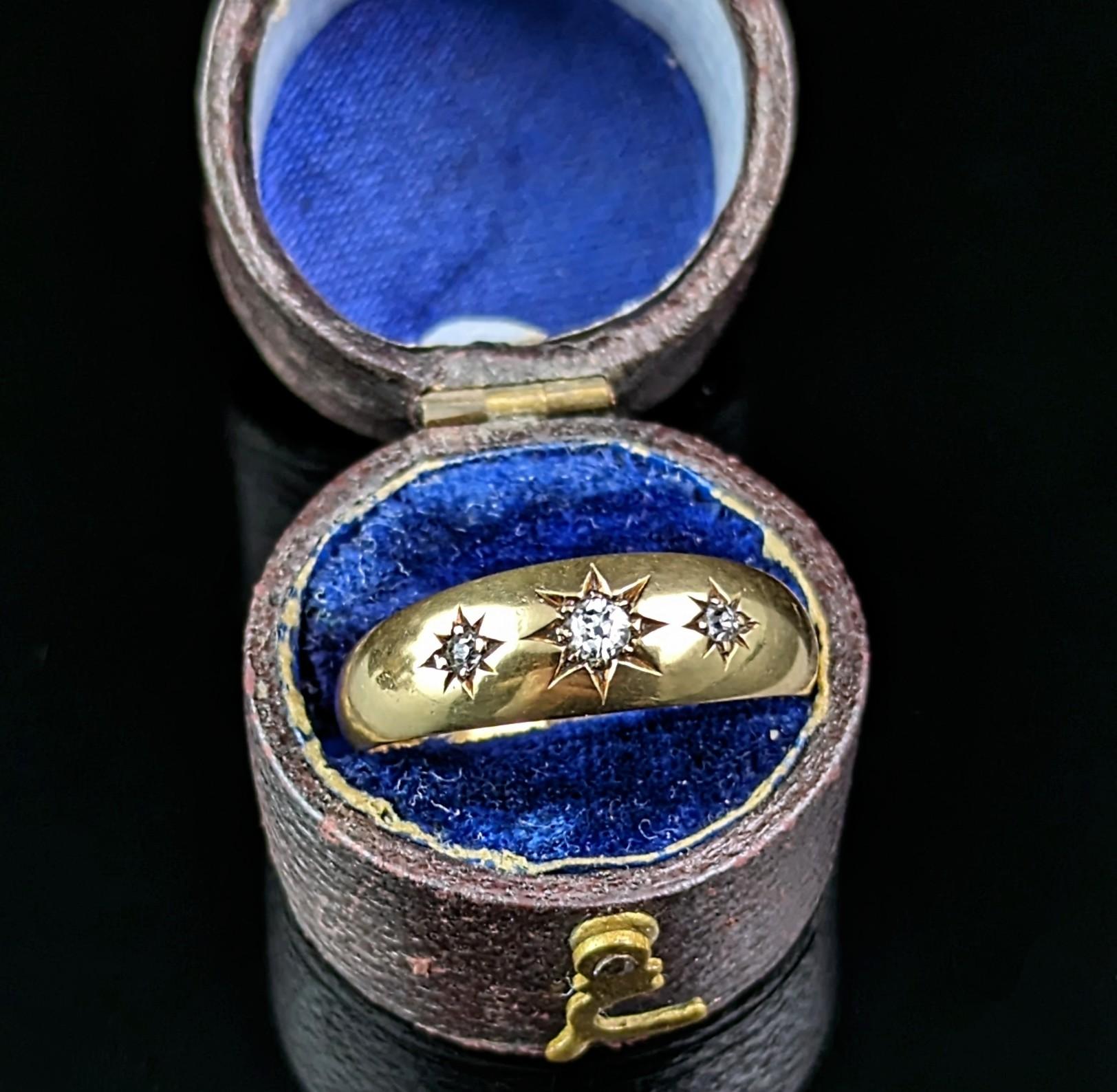 Antique 18k gold Diamond star set ring, celestial, Victorian For Sale ...