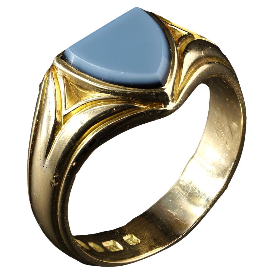 Roman Emperor Augustus Georgian Period Sardonyx Cameo 18K Gold Ring For ...