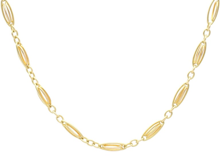 Antique 18k Yellow Gold Chain, circa 1890 For Sale at 1stDibs