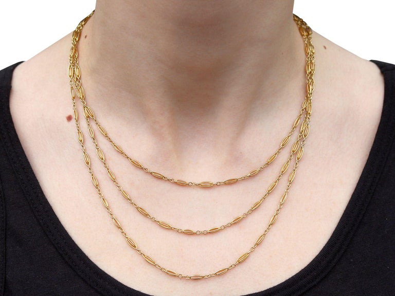 Antique 18k Yellow Gold Chain, circa 1890 For Sale at 1stDibs