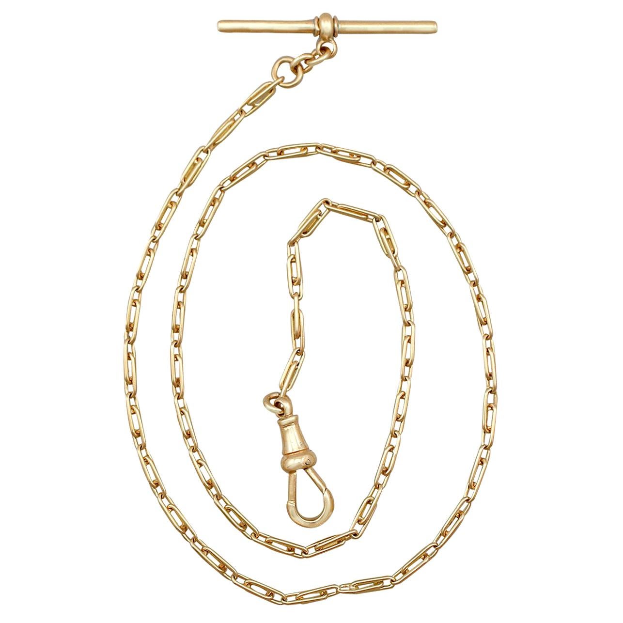 Antique 18 Karat Yellow Gold Ladies Fob Chain, circa 1910 at 1stDibs