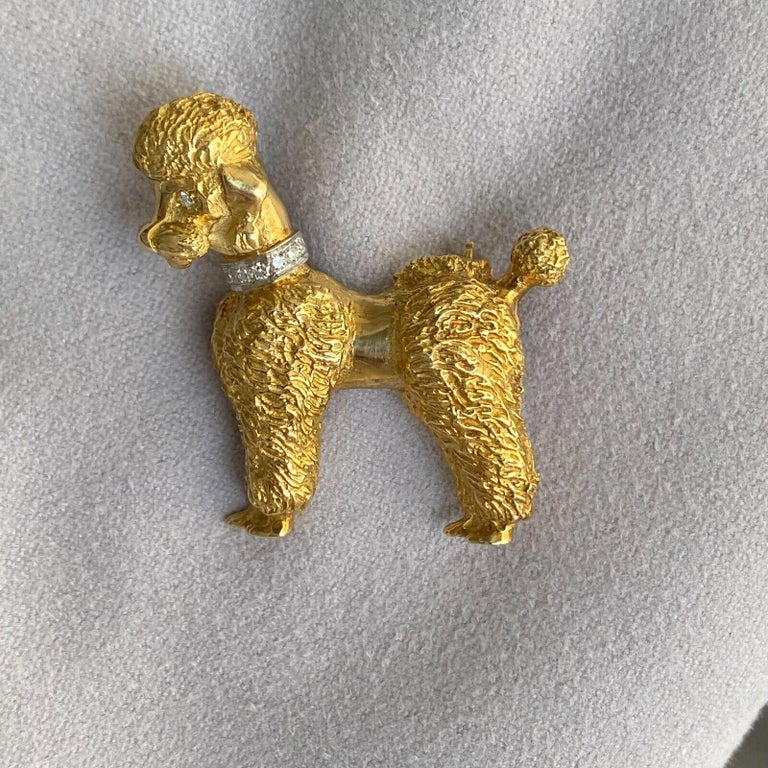 Antique 18k Yellow Gold "Poodle" Pendant and Brooch For Sale at 1stDibs