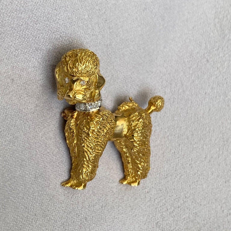 Antique 18k Yellow Gold "Poodle" Pendant and Brooch For Sale at 1stDibs