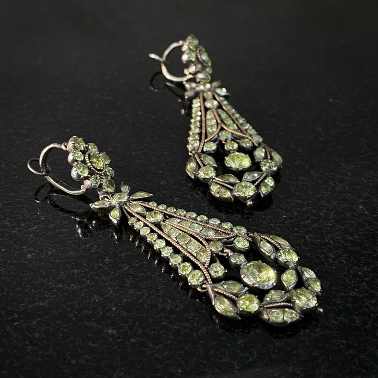 Antique 18th/19th Century Chrysolite Chrysoberyl Pendant Earrings ...
