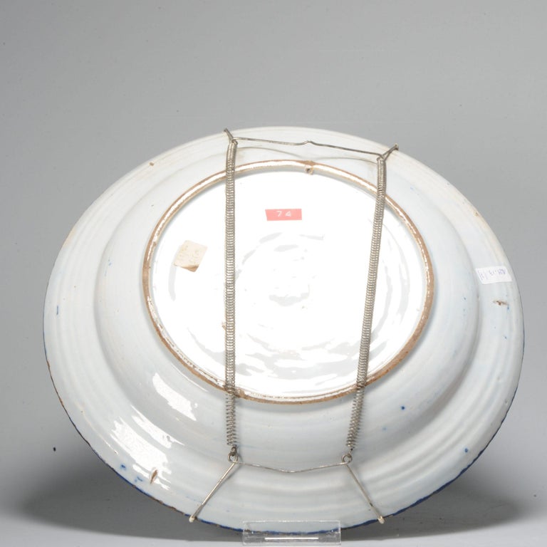 Antique 18th C Blue and White Kraak Style Dutch Delftware Plate For ...