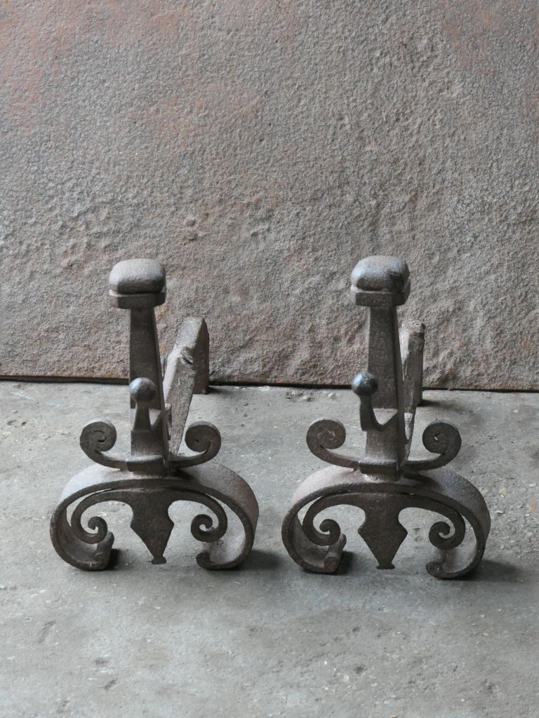 Antique 18th Century French Louis XV Fire Andirons at 1stDibs