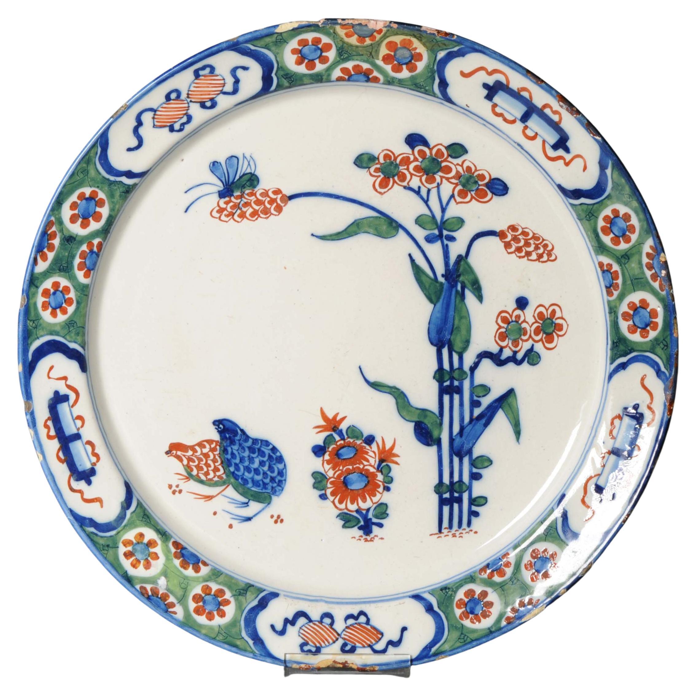 Antique 18th C Blue and White Kraak Style Dutch Delftware Plate For ...