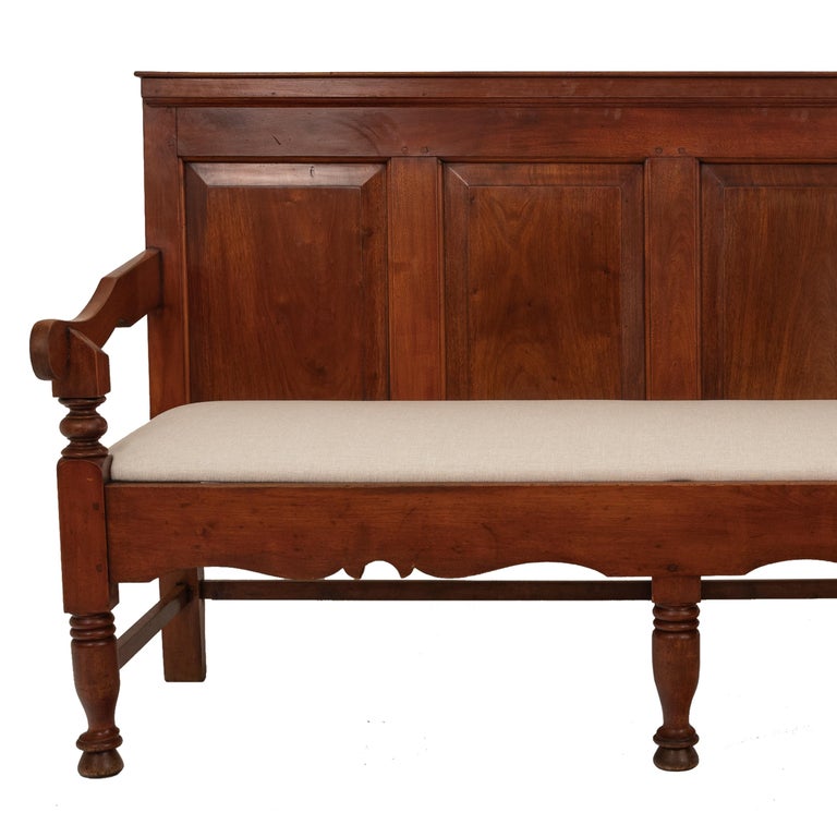 Antique 18th Century American Colonial Cherry Paneled Tavern Bench ...