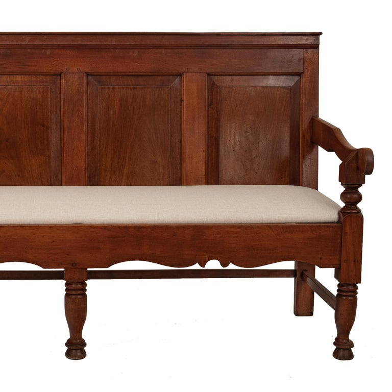 Antique 18th Century American Colonial Cherry Paneled Tavern Bench ...