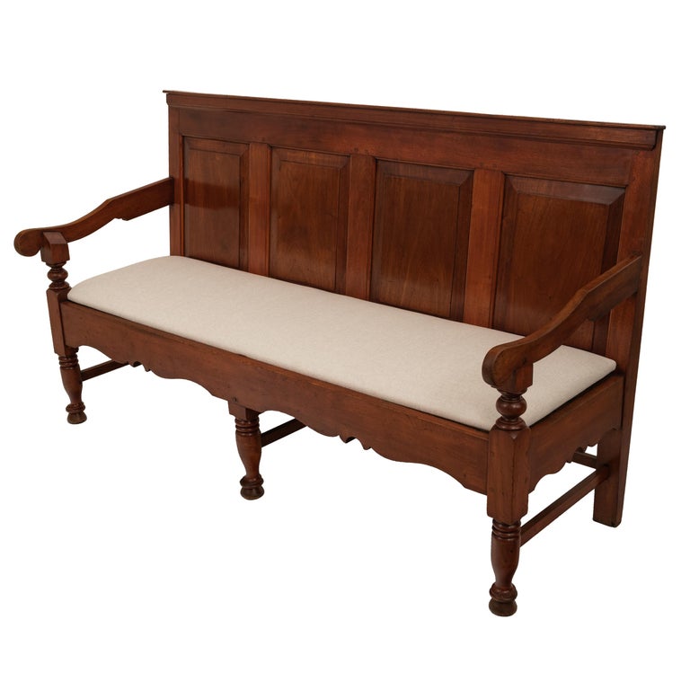 Antique 18th Century American Colonial Cherry Paneled Tavern Bench ...