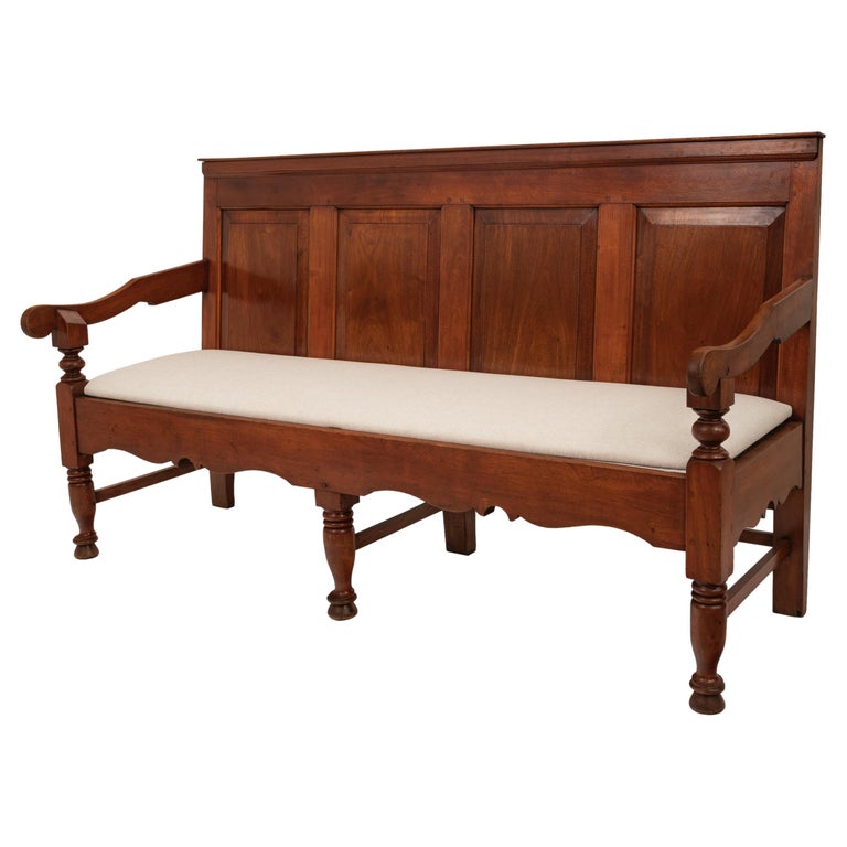 Antique 18th Century American Colonial Cherry Paneled Tavern Bench ...